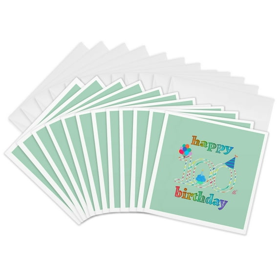 3drose, Happy 100th Birthday, Cupcake with Candle, Balloons, Hat ...