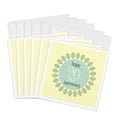 3drose, Happy 20th Anniversary- Circular Design with Leaves in Pastel ...