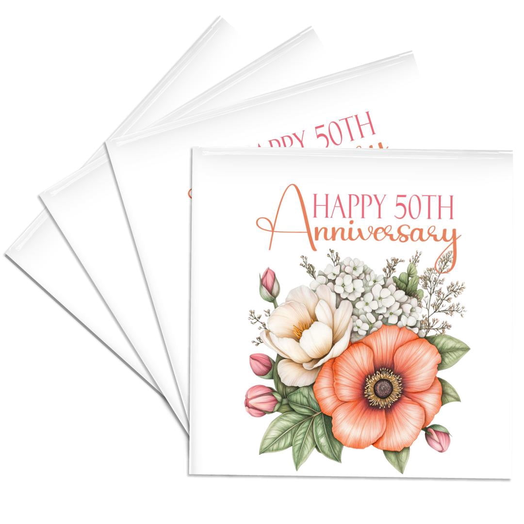3drose, Happy 50th Anniversary Pretty Pink and Orange Anemone Flowers ...
