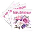 3drose, Happy 75th Anniversary Pretty Pink Roses, Set of 4 Ceramic Tile ...