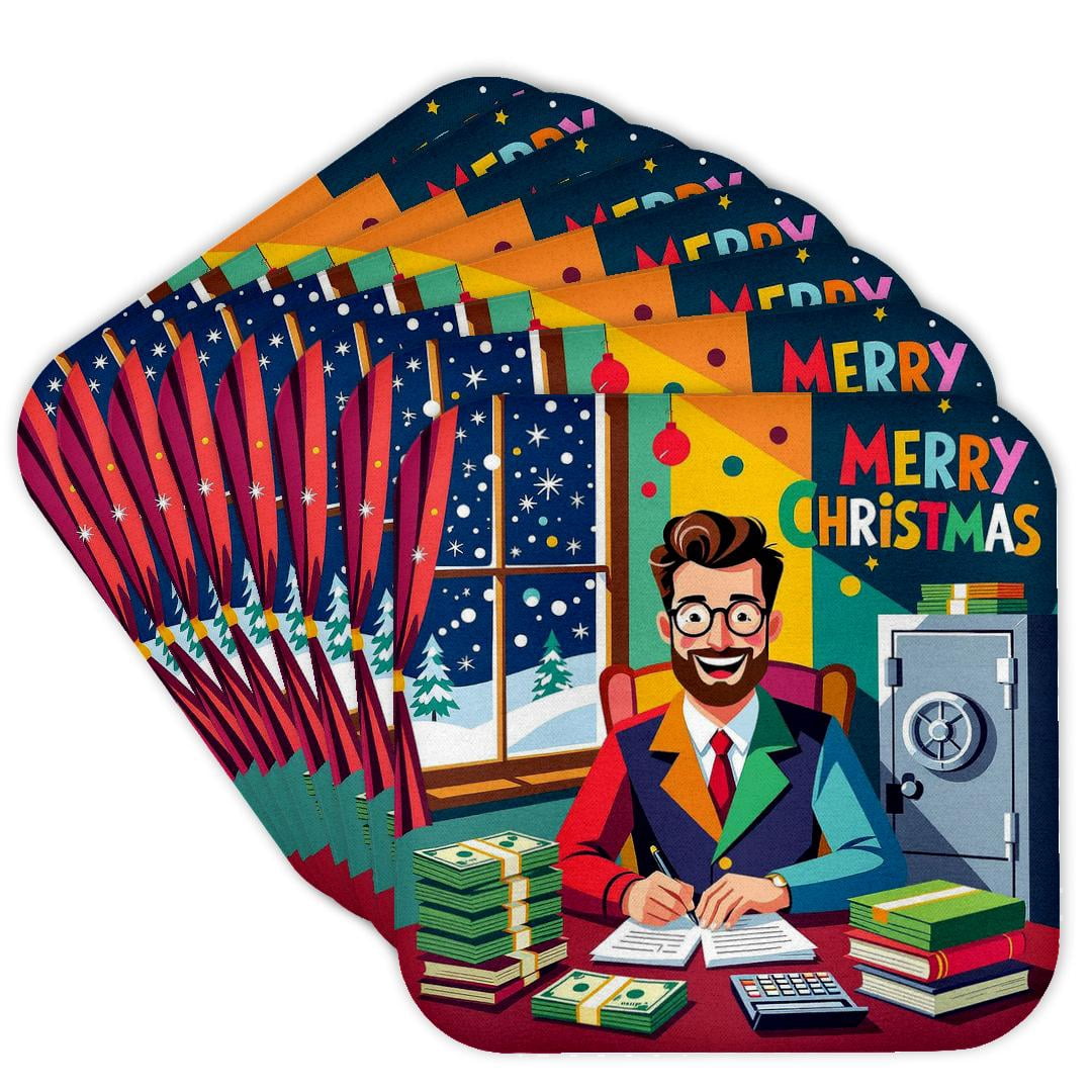 3drose, Happy Accountant at His Office. Merry Christmas. Greeting Card ...