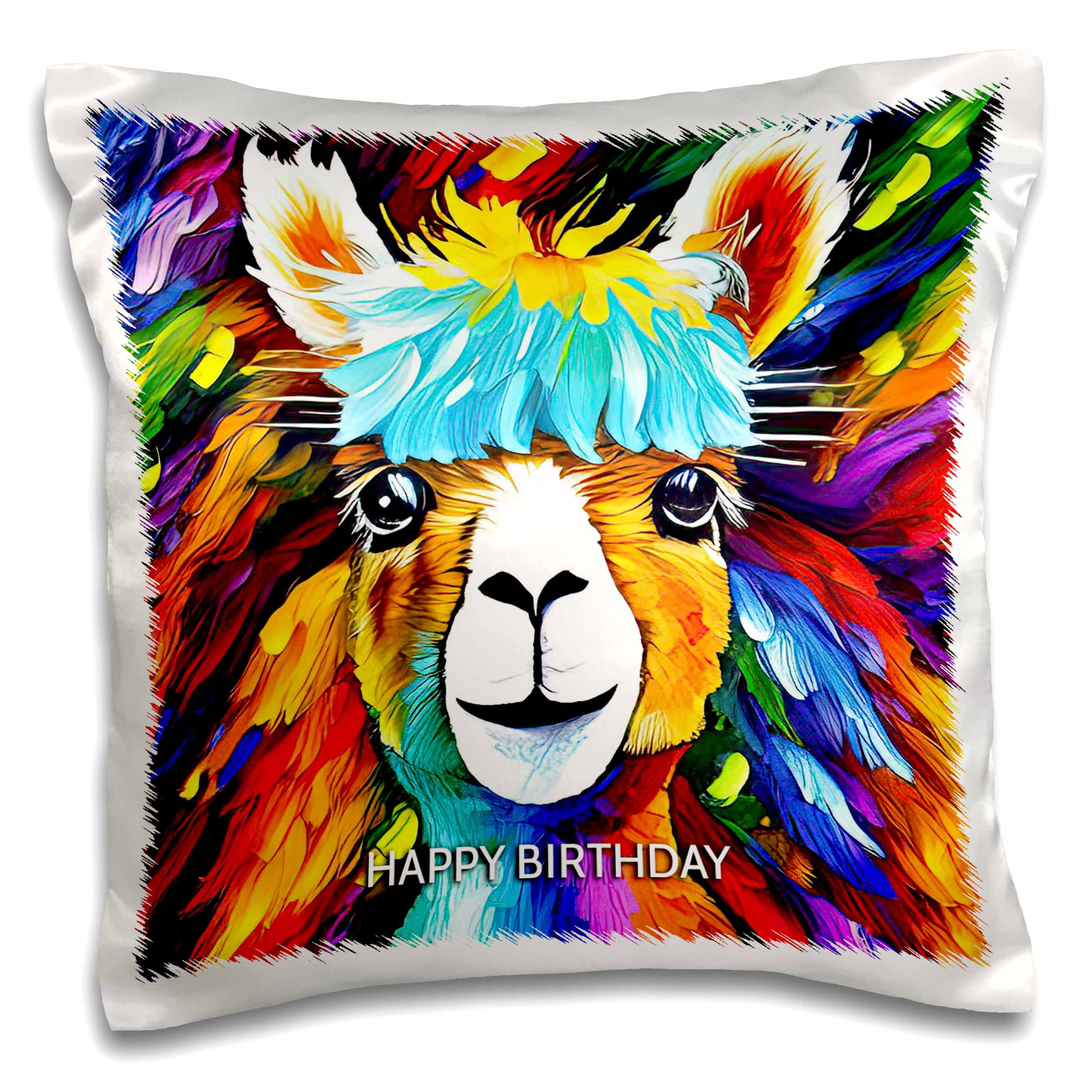 3drose, Happy Birthday. Artistic Image of an Alpaca Animal in Bold ...