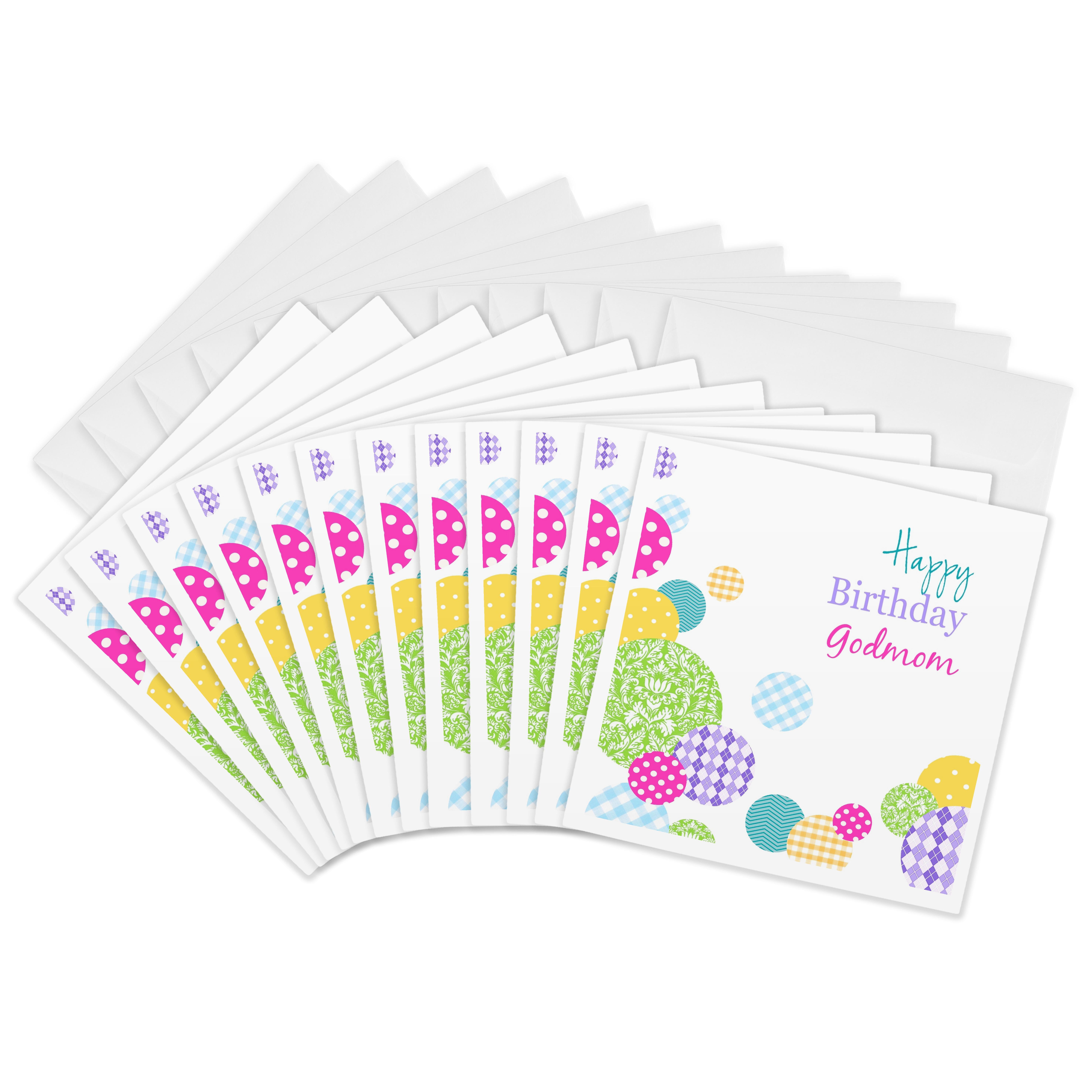 3drose, Happy Birthday Godmom - Modern Bright Colorful Dots Pattern on ...