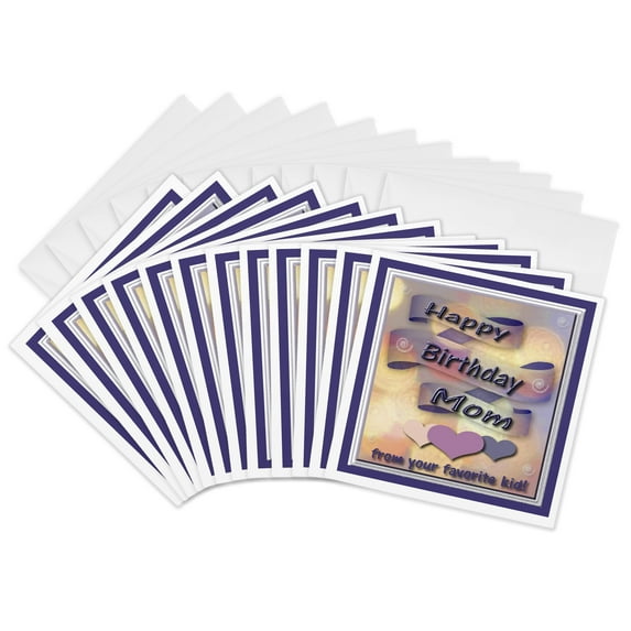 3drose, Happy Birthday Mom from Your Favorite Kid, Ribbon and Hearts ...