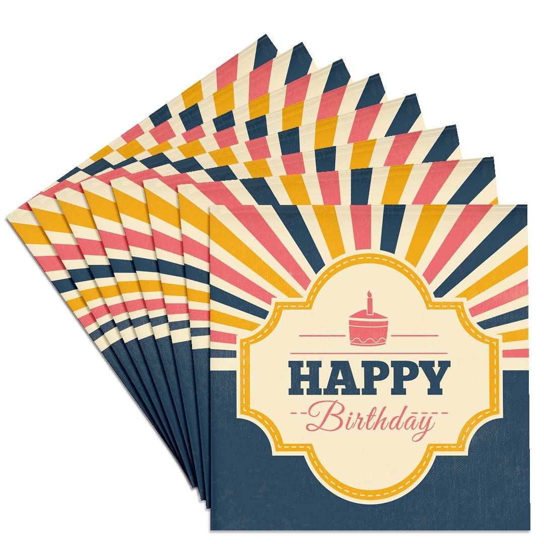 3drose, Happy Birthday Stylish Card with a Trendy Design, Set of 8 ...