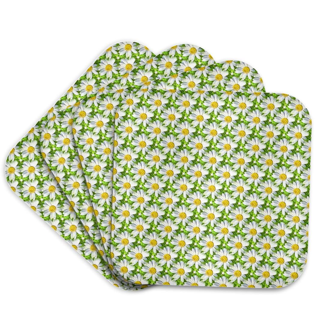 3drose, Happy Daisy Flower Seamless Pattern, Set of 4 Coasters - Cork - Walmart.com