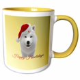 3drose, Happy Howlidays Samoyed Eskimo Dog Wearing Santa Hat, 11oz Two ...