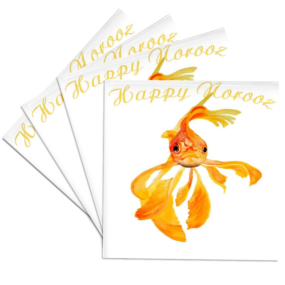 3drose, Happy Norooz Persian New Year Goldfish Isolated, Set of 4 ...