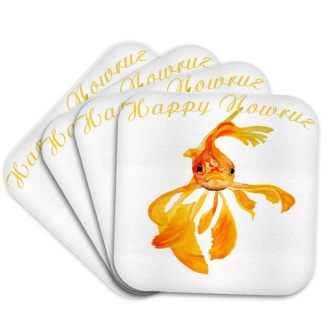 3drose, Happy Nowruz Persian New Year Goldfish Isolated, Set of 4 ...