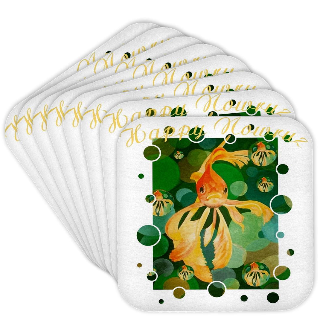 3drose, Happy Nowruz Persian New Year Goldfish in Green Sea, Set of 8 ...