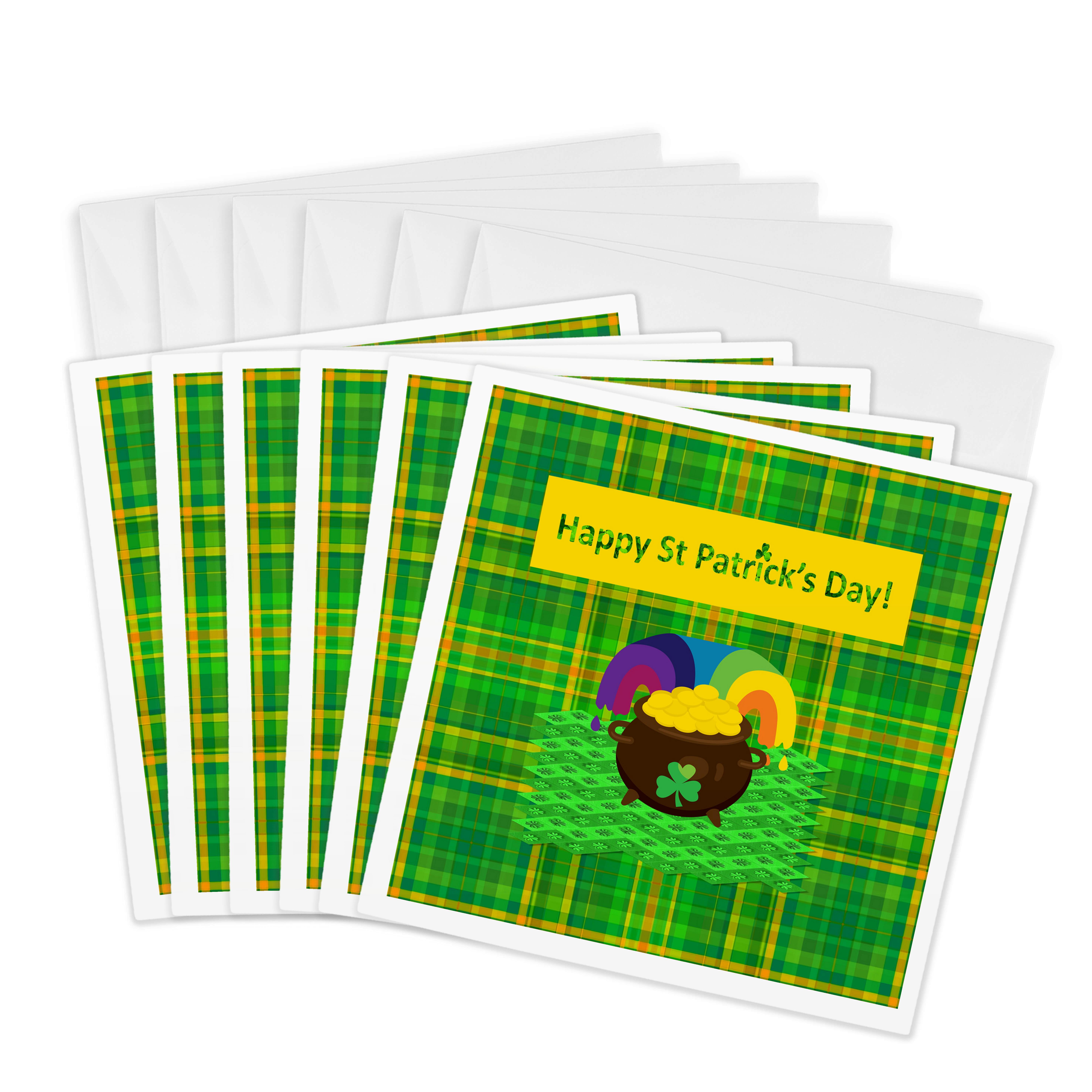 3drose, Happy St Patrick Day, Pot of Gold on Four Leaf Clover Design ...