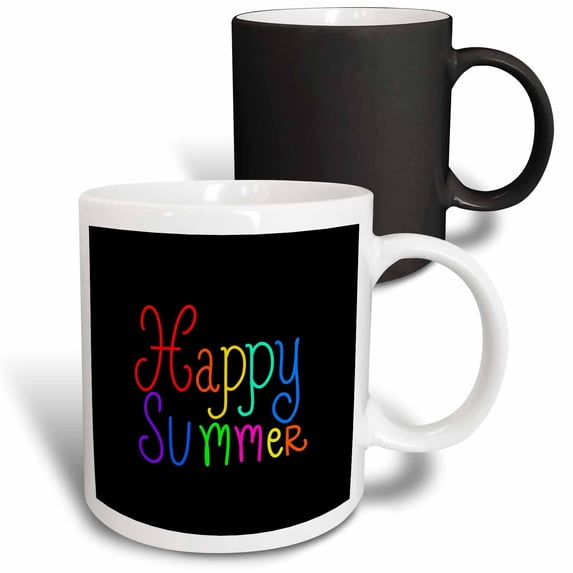 3drose, Happy Summer Funny Colorful Text on Black. Pleasant Text Gift ...