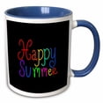 3drose, Happy Summer Funny Colorful Text on Black. Pleasant Text Gift ...