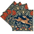 3drose, Hare Rabbit William Morris Style Woodland Botanical Floral ...