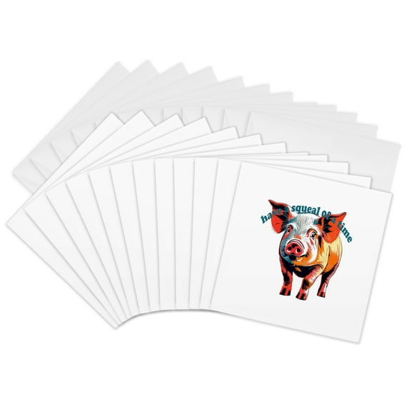 3drose, Have a Squeal of a Time National Pig Day, 12 Greeting Cards ...