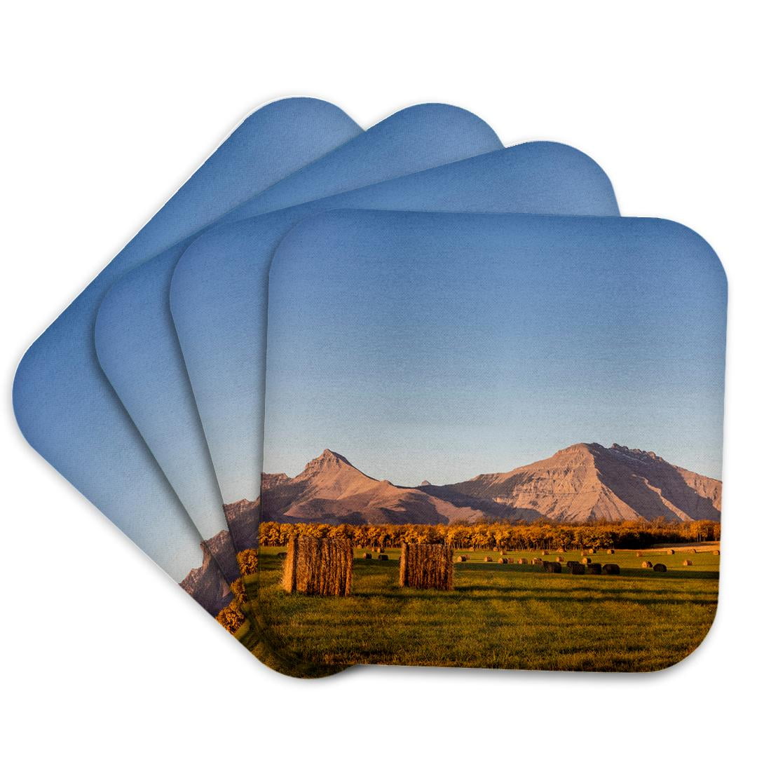 3drose, Hay Bales in Autumn Along the Rocky Mountains, Alberta, Canada ...