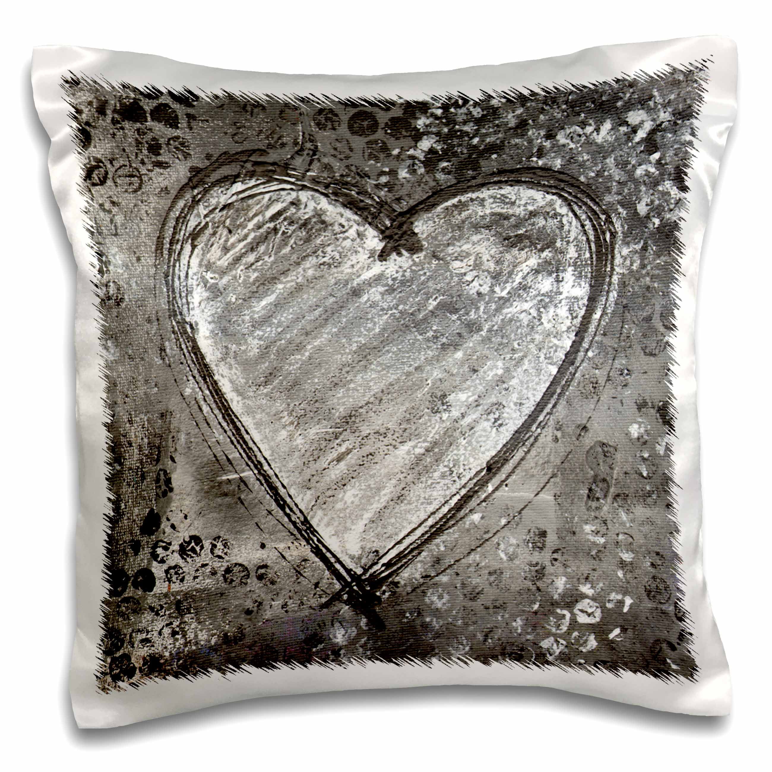 3drose, Heart Love Painting Grey, 16x16 inch Pillow Case - Walmart.com