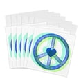 3drose, Heart Peace Sign Abstract - Inspirational Art, 6 Greeting Cards ...