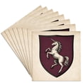 3drose, Heraldic Unicorn Coat of Arms Medieval Shield, Set of 8 Ceramic ...