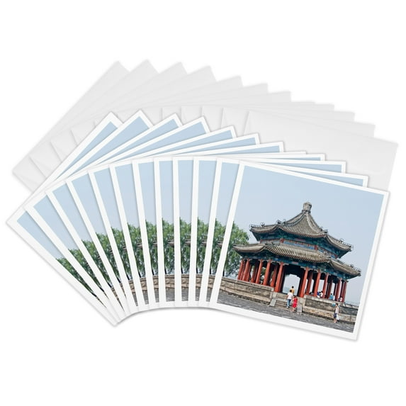 3drose, Heralding Spring Pavilion, 12 Greeting Cards with Envelopes ...