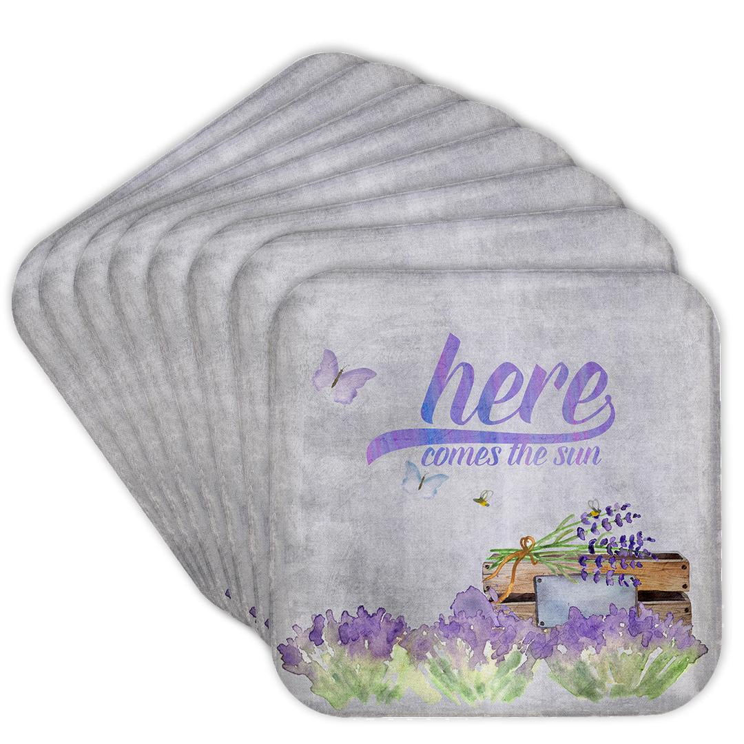 3drose, Here Comes Sun - Purple Watercolor Lavender Illustration ...