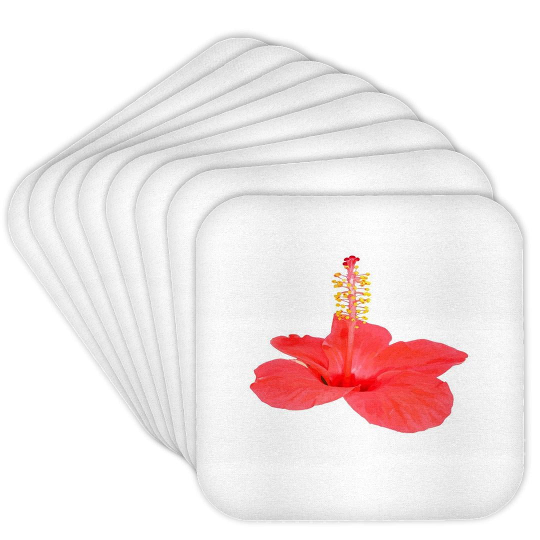 3drose, Hibiscus Exotic Tropical Flower Cut Out, Set of 8 Coasters ...