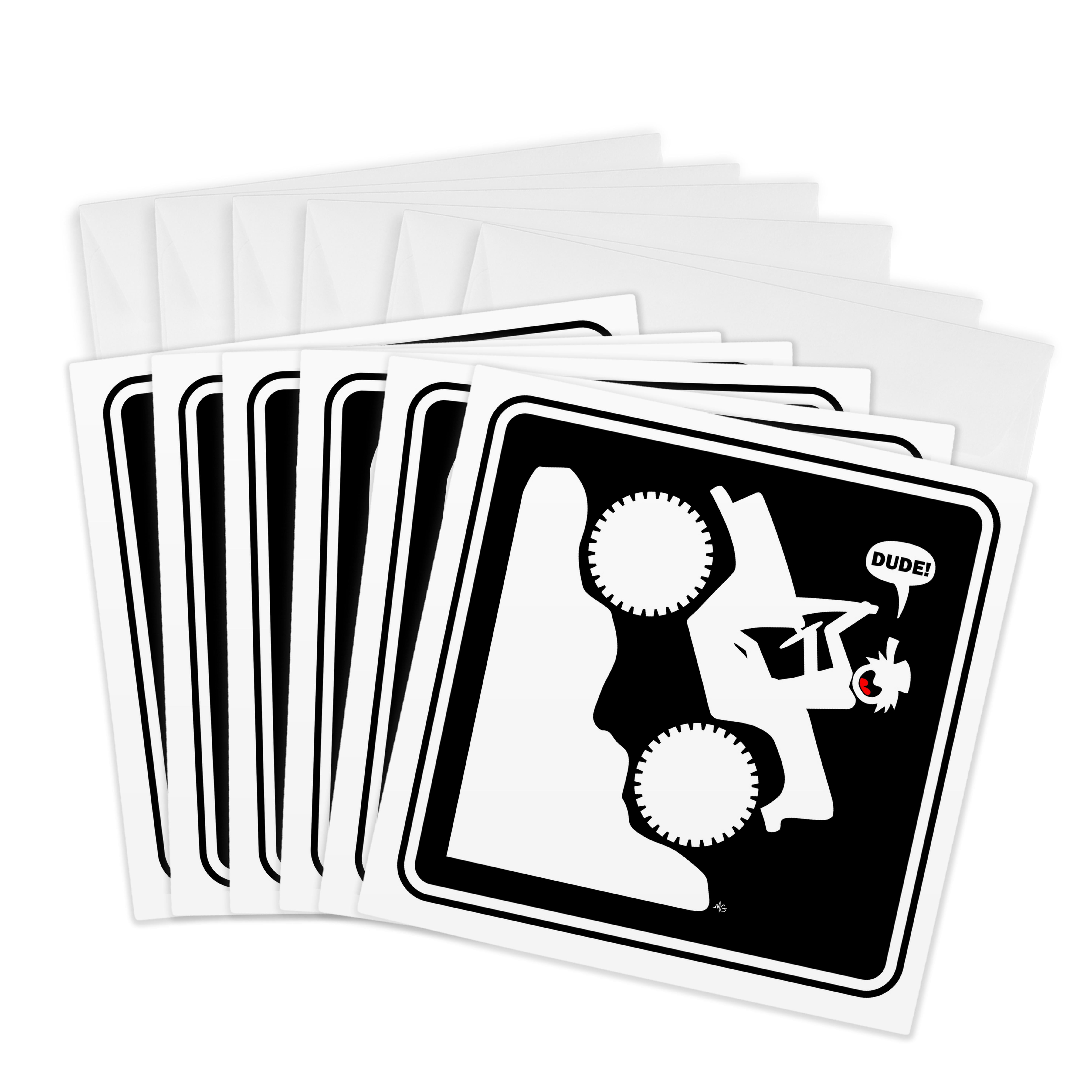 3drose, Hill Climbs Ahead Black Sign 1, 6 Greeting Cards with Envelopes ...