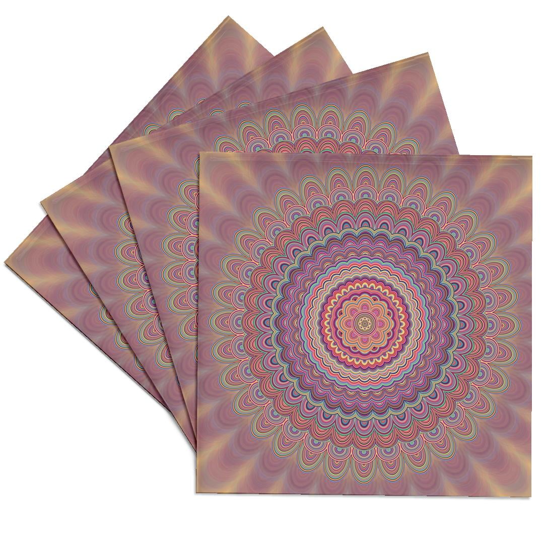 3drose, Hippie Geometric Mandala - Colorful Concentric Oval Mandala Art ...