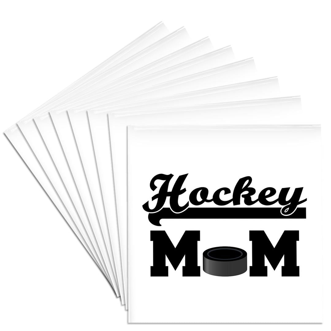 3drose, Hockey Mom with a Puck. Black Lettering on White Background ...