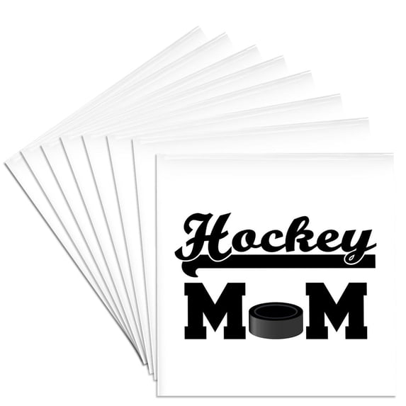 3drose, Hockey Mom with a Puck. Black Lettering on White Background ...