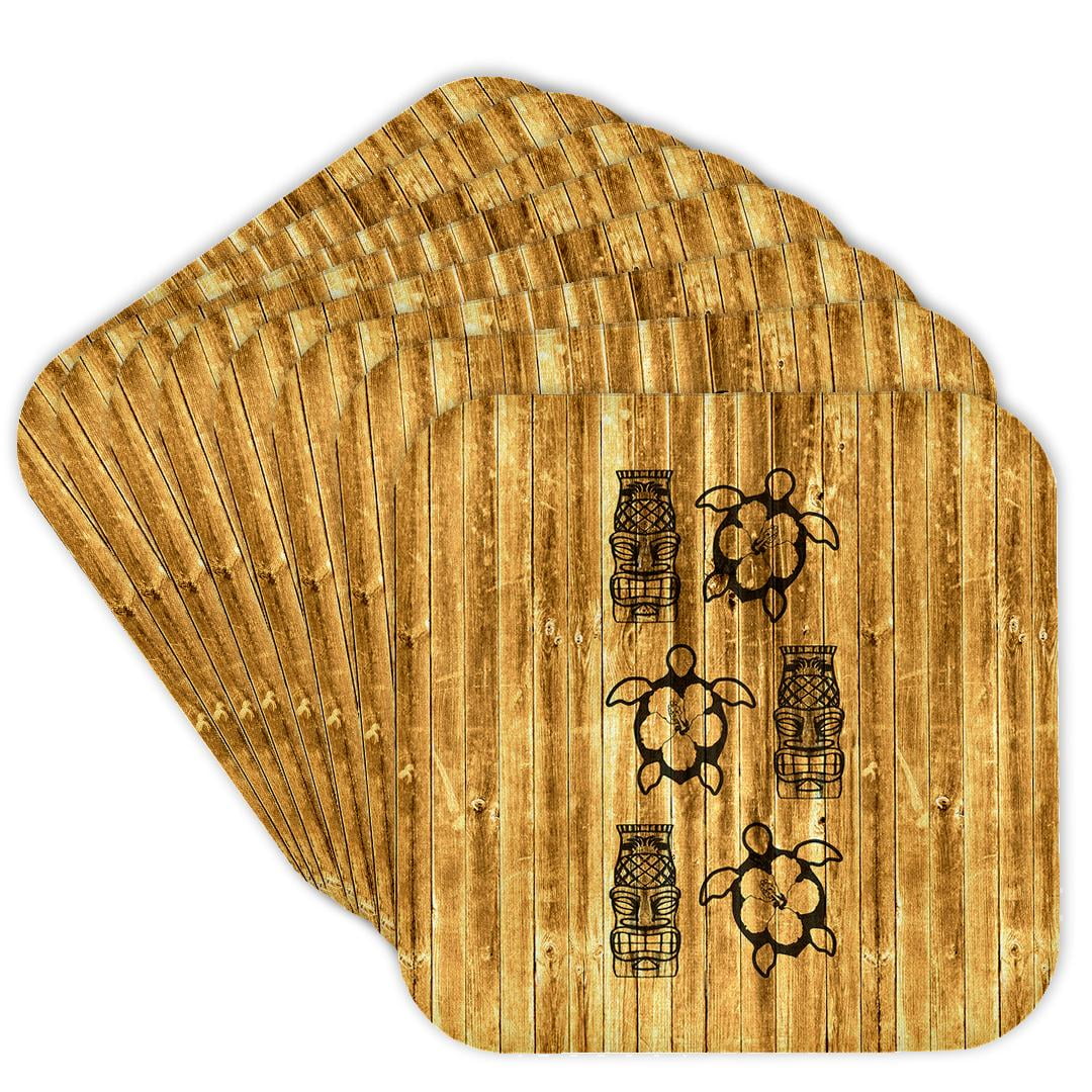 3drose, Honu Sea Turtles and Hawaiian Tiki Statues Island Design., Set ...