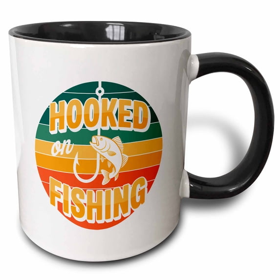 3drose, Hooked on Fishing. Funny Art and Text Gift, Charm for Any ...