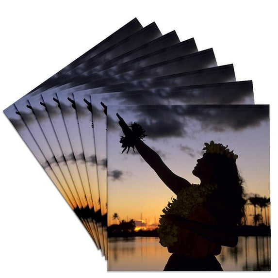 3drose, Hula, Oahu, Hawaii - Us12 Mde0016 - Michael Defreitas, Set of 8 ...