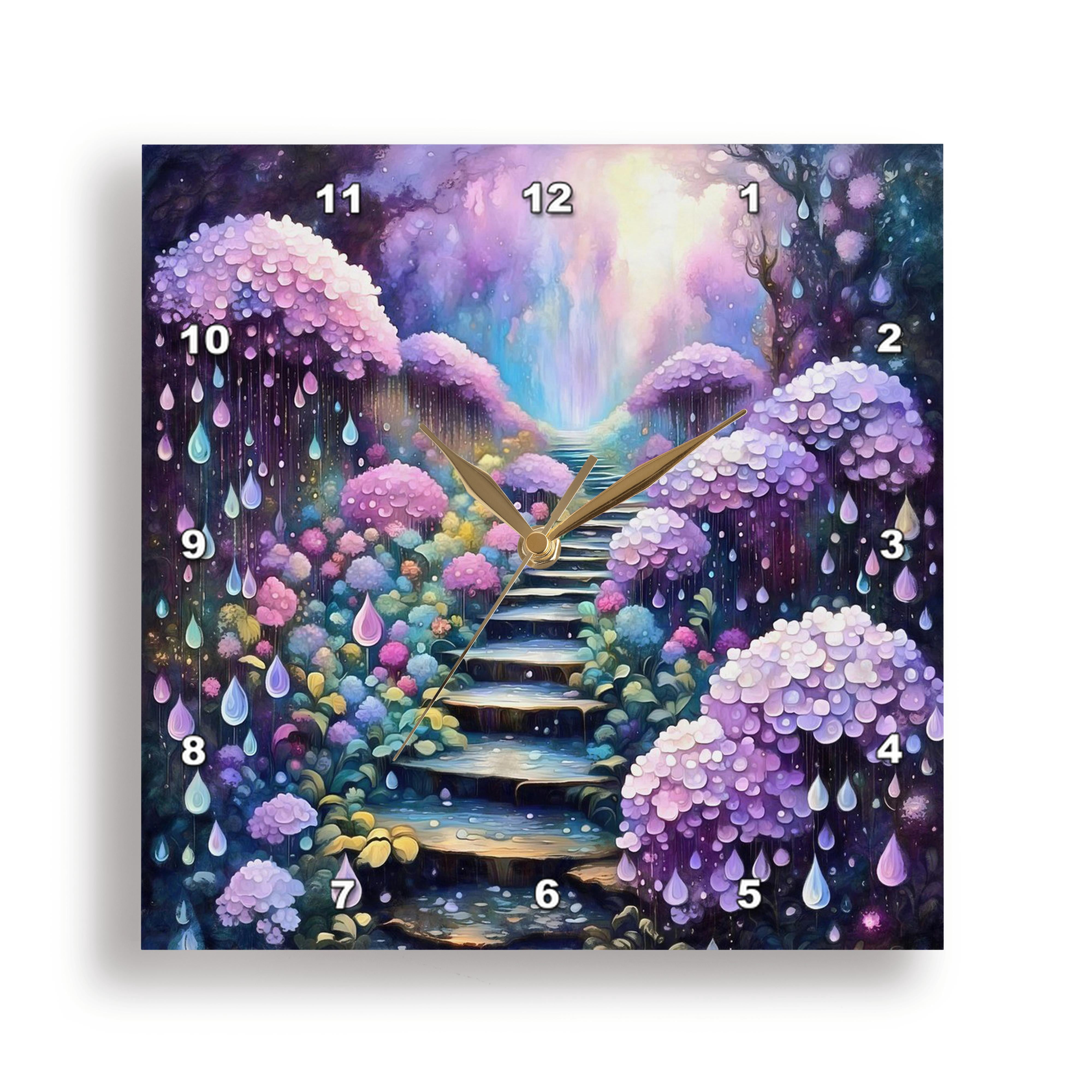 3drose, Hyper Fantastical Pink and Purple Hydrangea Landscape, 15x15 ...