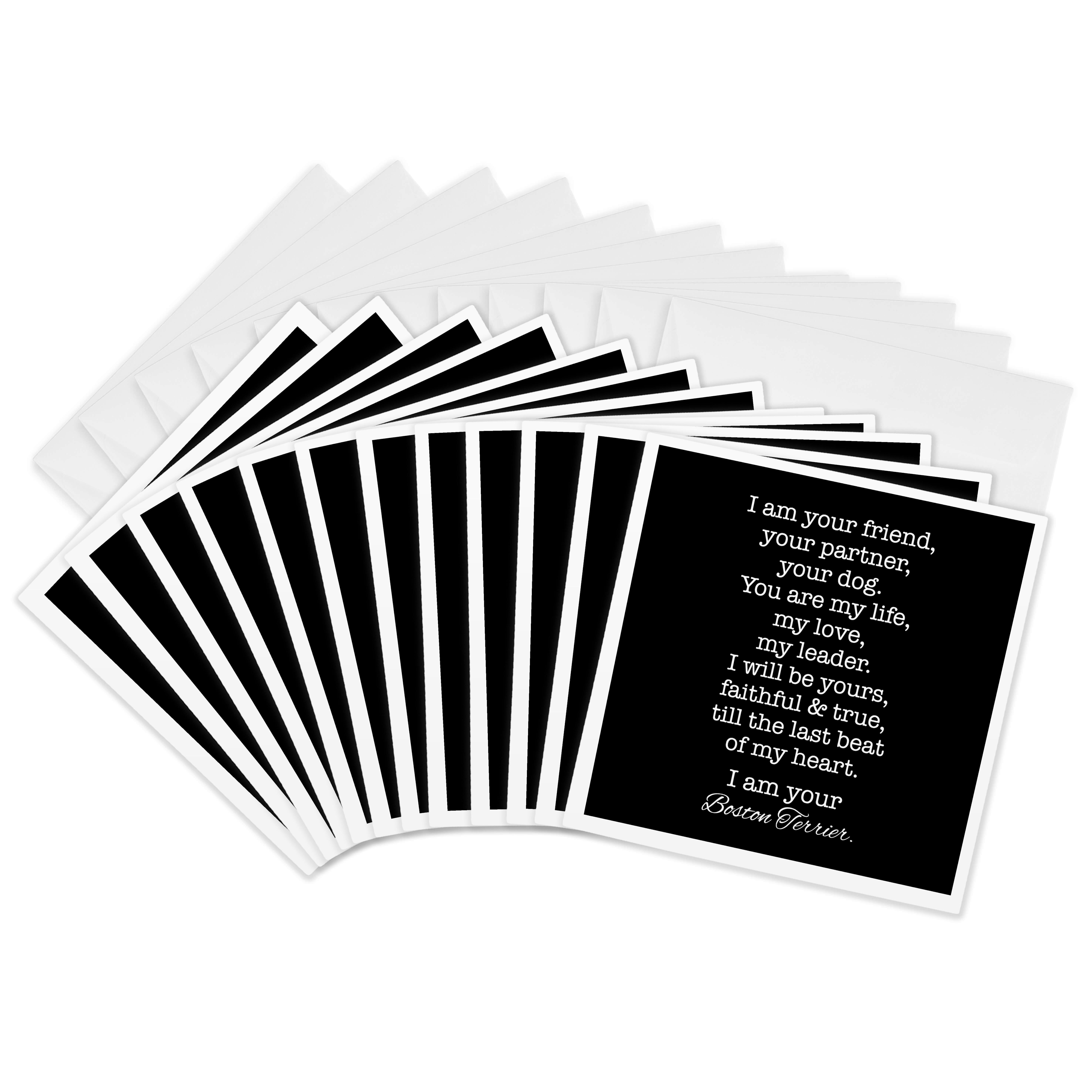 3drose, I Am Your Boston Terrier Poem. White Letters on Black ...
