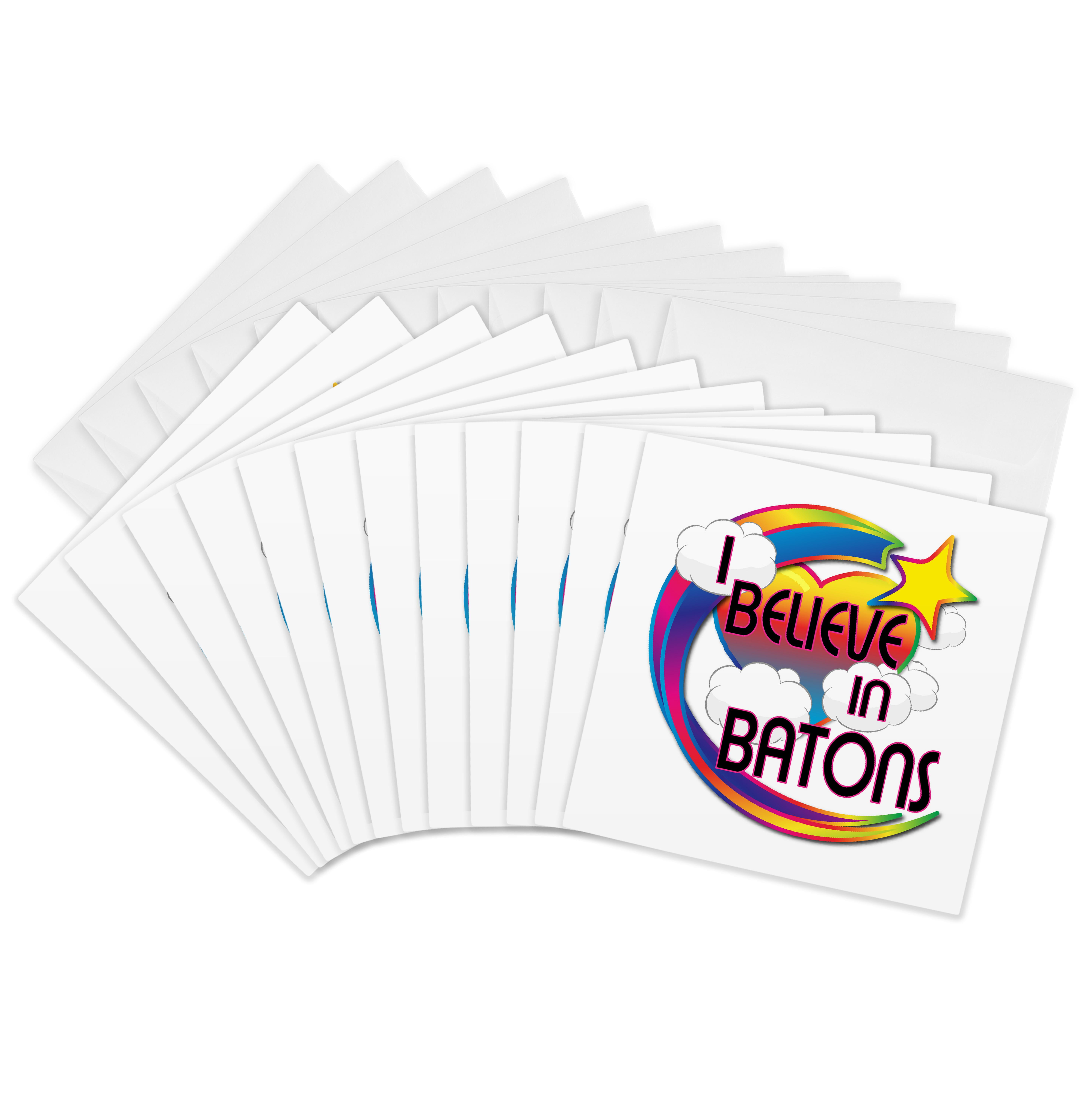 3drose, I Believe in Batons Cute Believer Design, 12 Greeting Cards ...