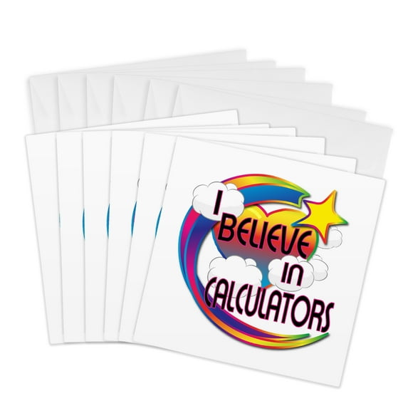 3drose, I Believe in Calculators Cute Believer Design, 6 Greeting Cards ...