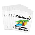 3drose, I Believe in Learning Languages, 6 Greeting Cards with ...