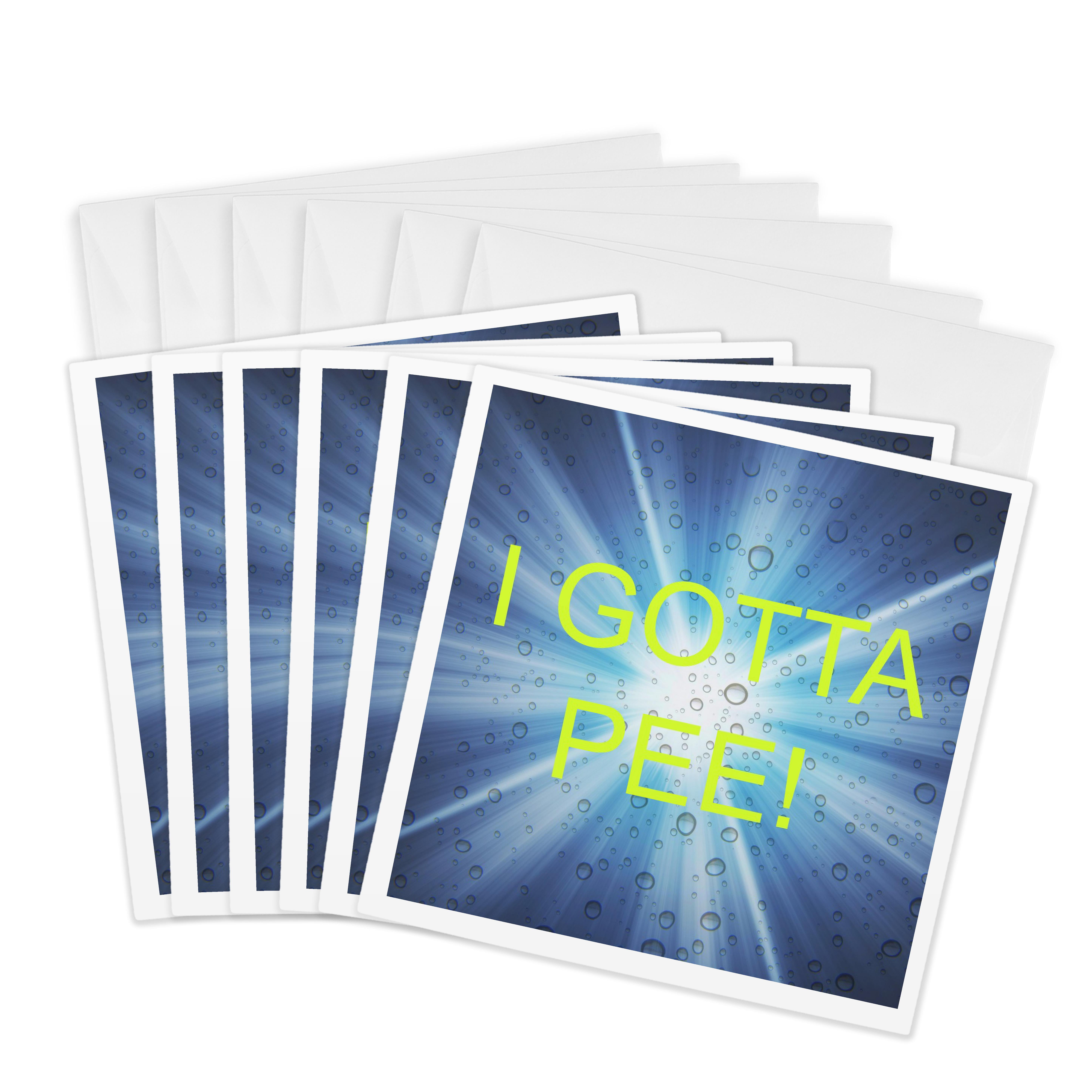 3drose, I Gotta Pee, Yellow Lettering with Water Burst Background, 6 ...