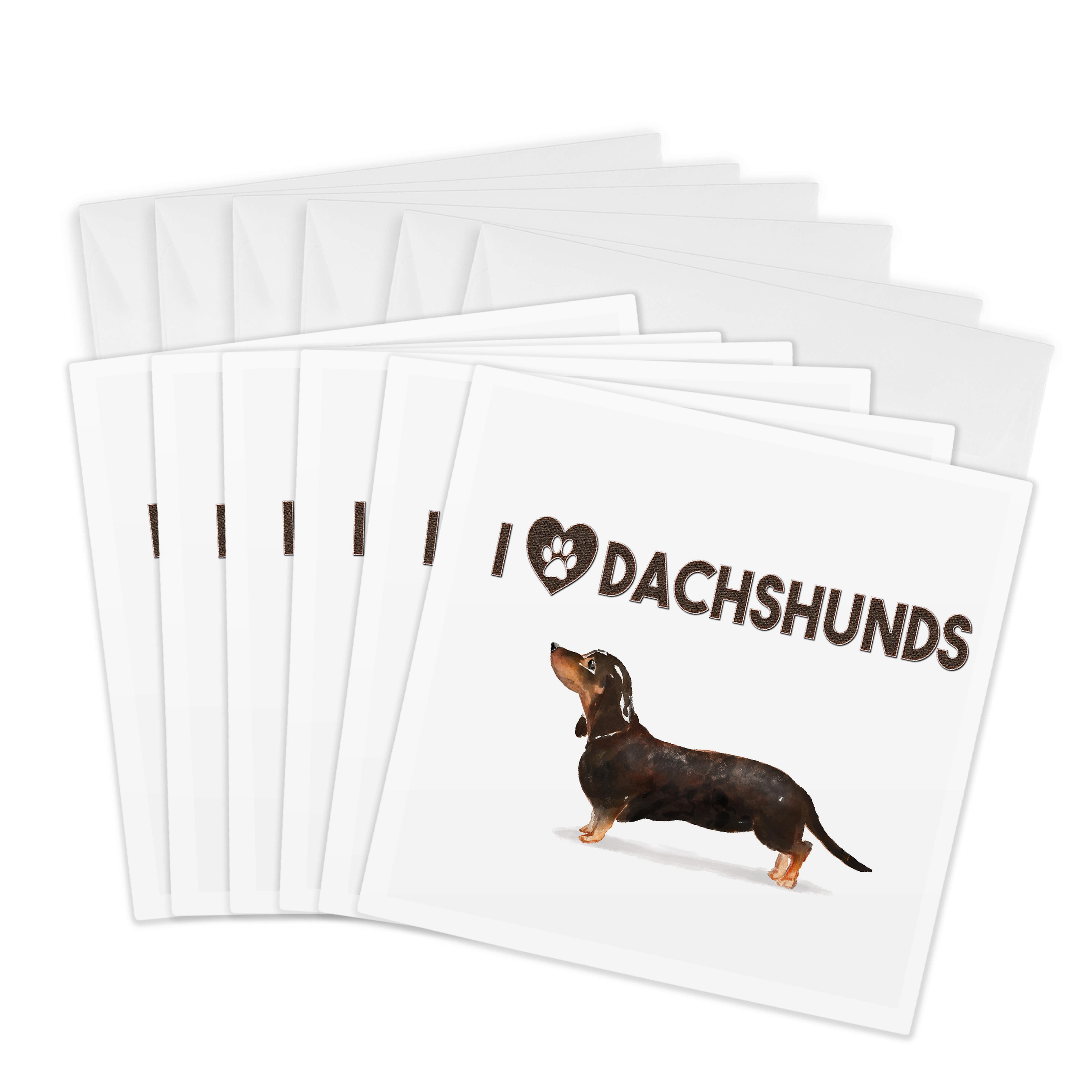 3drose, I Love Dachshunds-typography and Illustration of Dogs, 6 ...