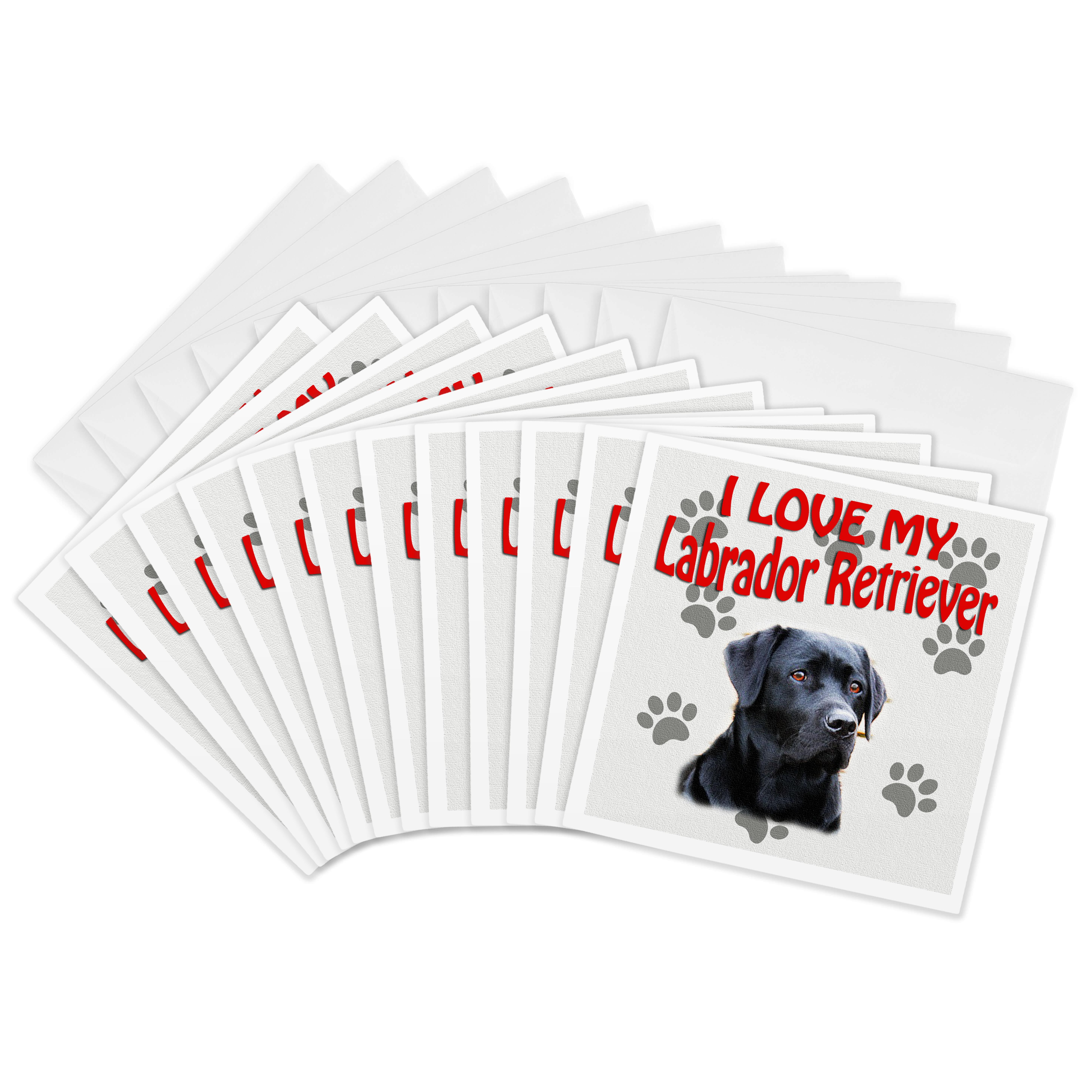 3drose, I Love My Labrador Retriever. Canvas. Cute Dog., 12 Greeting ...