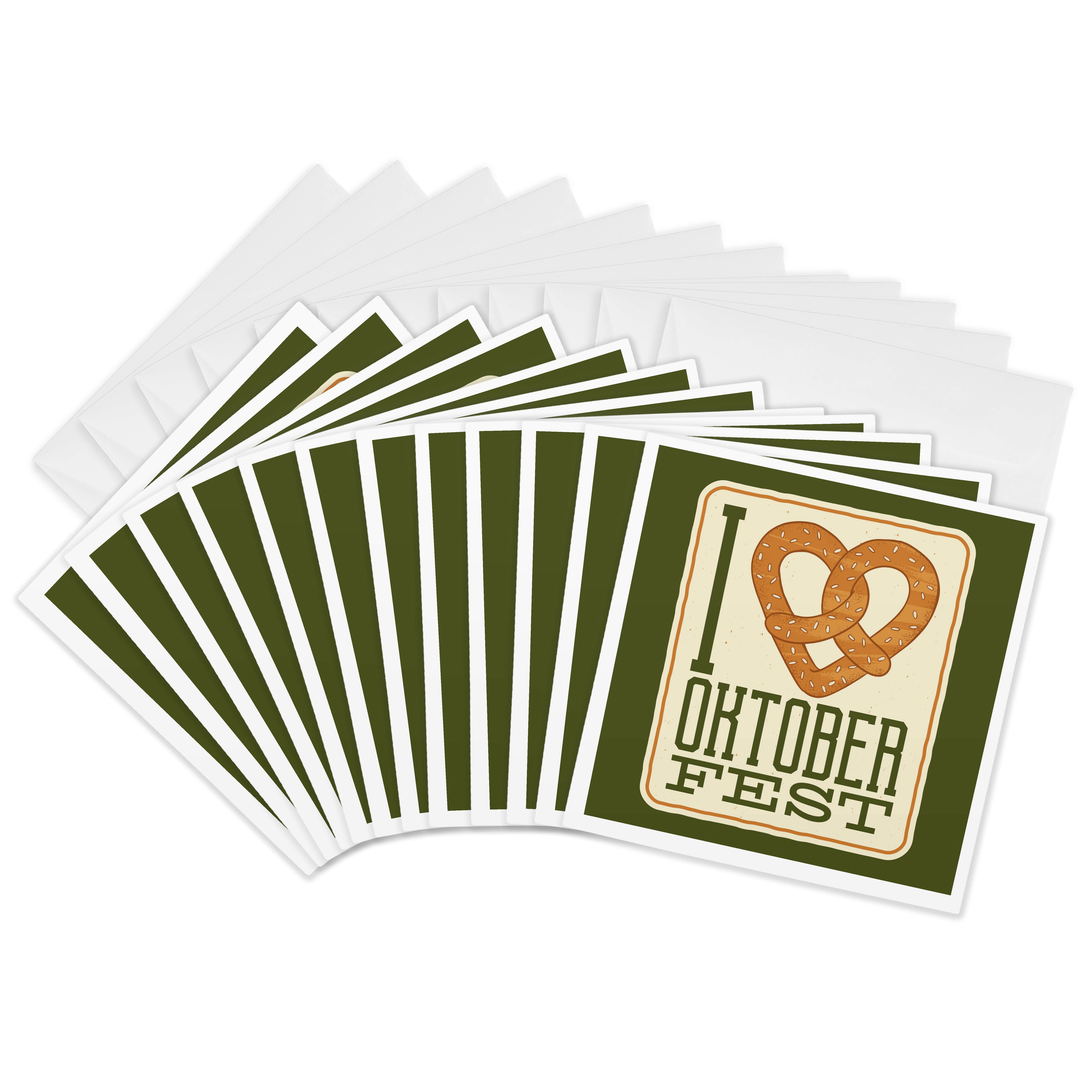 3drose, I Love Oktoberfest Pretzel, 12 Greeting Cards with Envelopes ...