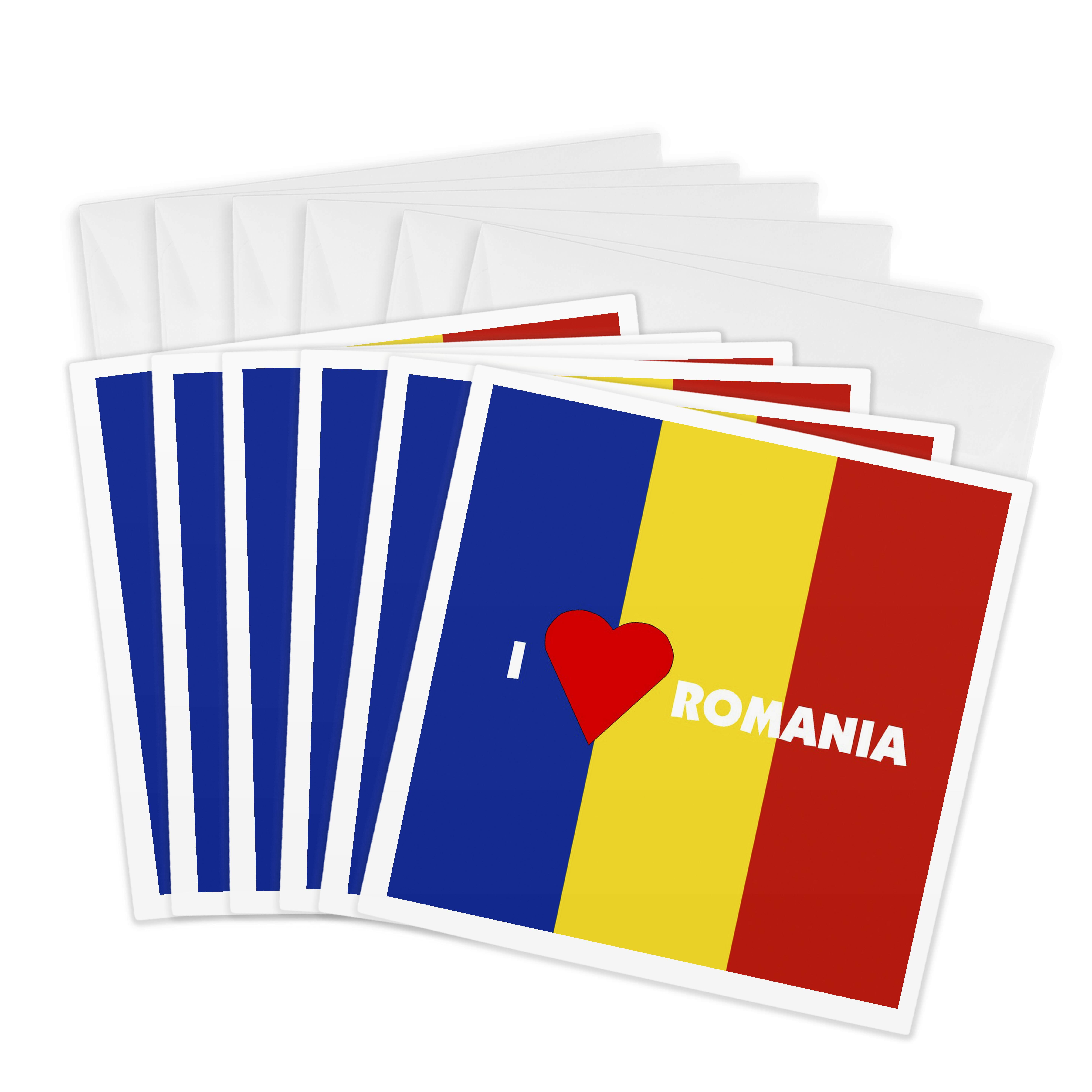 3drose, I Love Romania, 6 Greeting Cards with Envelopes - Walmart.com
