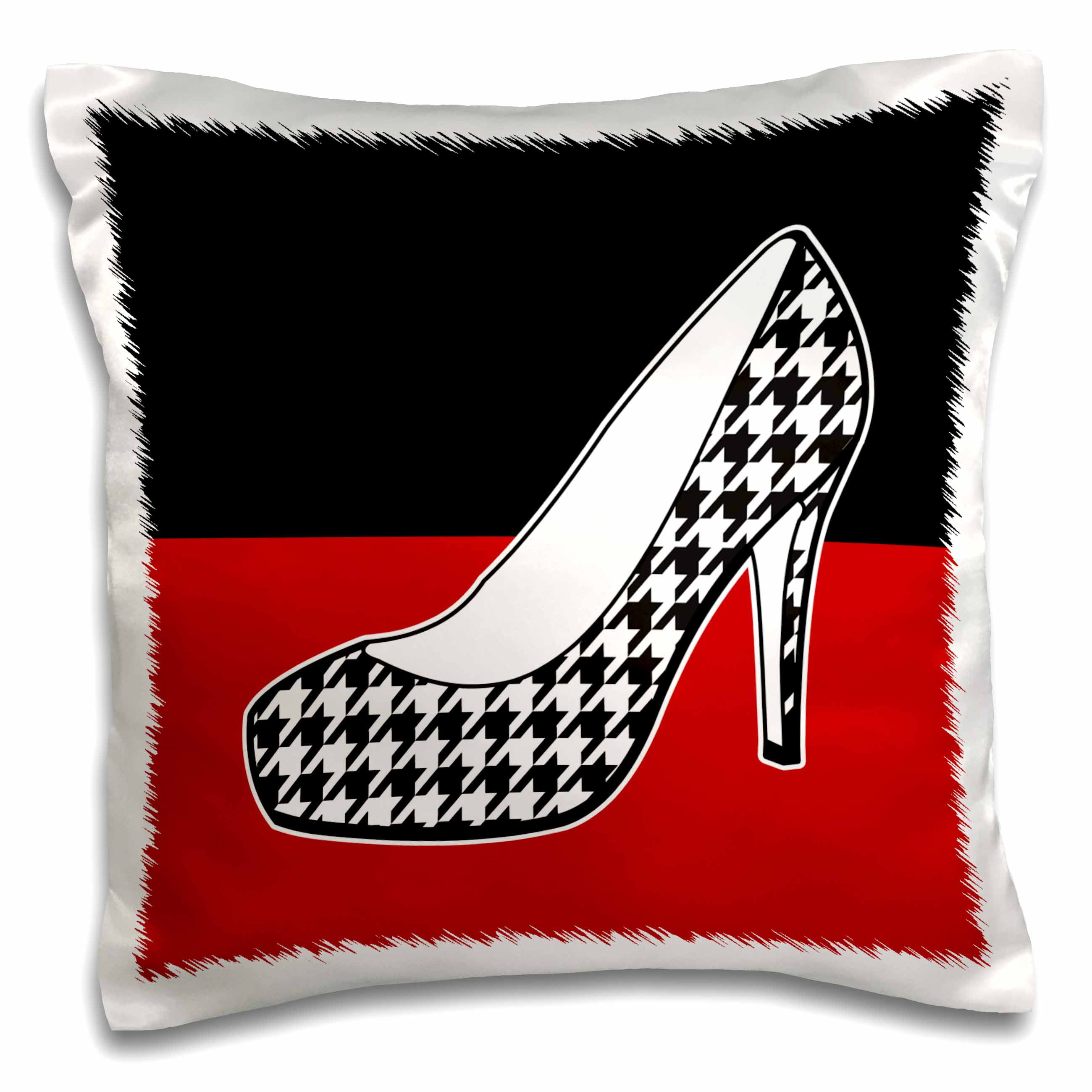 3drose, I Love Shoes - Houndstooth Print High Heel Shoe on Black and ...