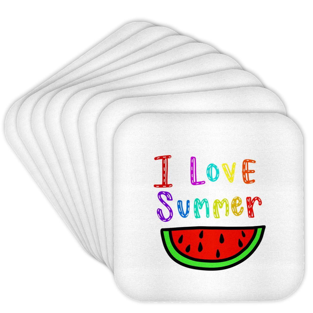 3drose, I Love Summer Colorful Text and an Image of a Water-melon Slice ...