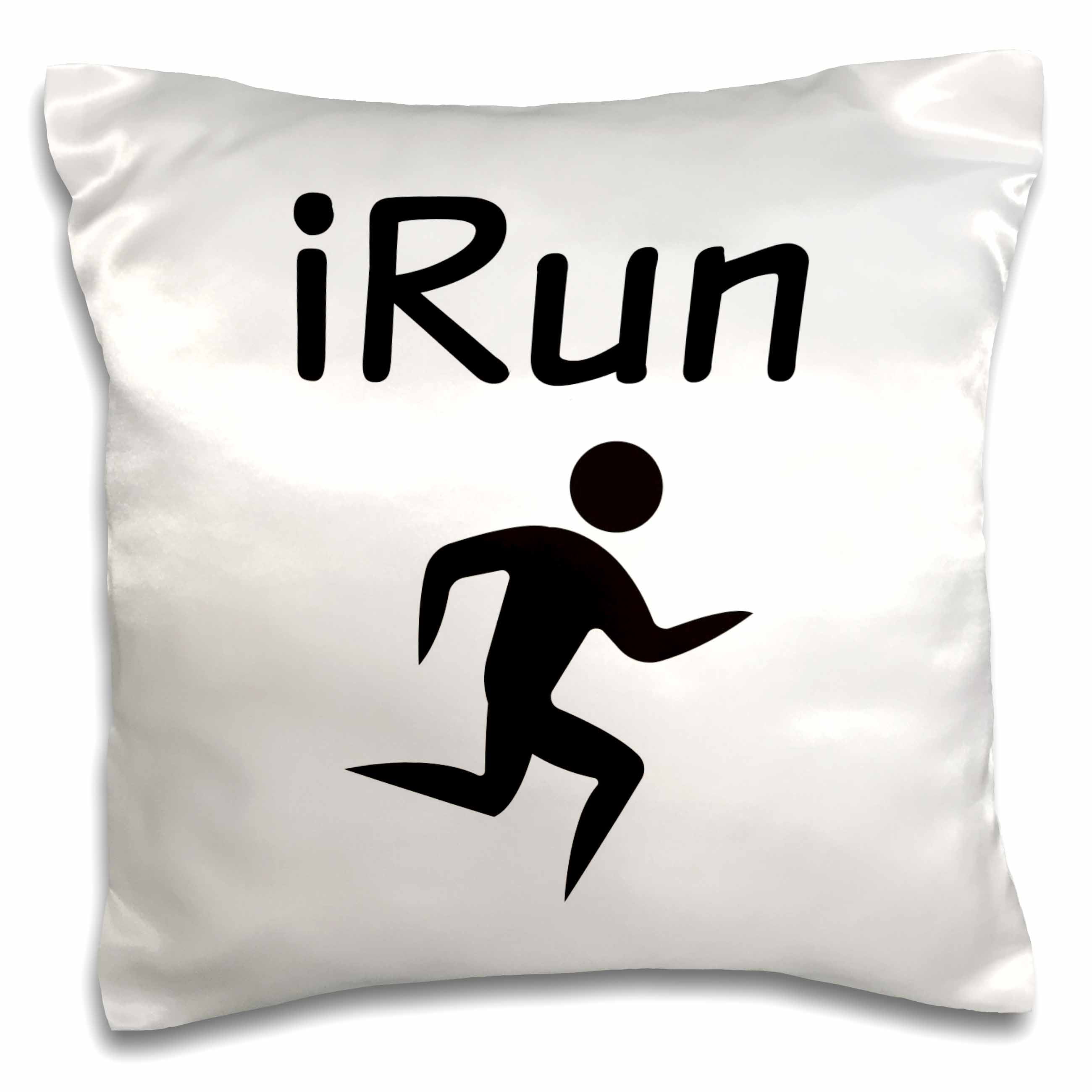 3drose, I Run, Picture of a Figure Running with Black Lettering, 16x16 ...