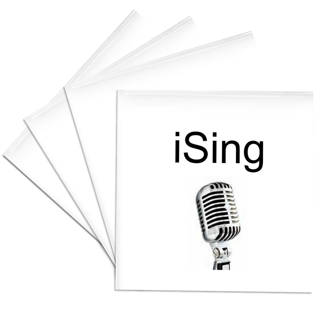 3drose, I Sing, Picture of Microphone, Black Lettering, Set of 4 ...