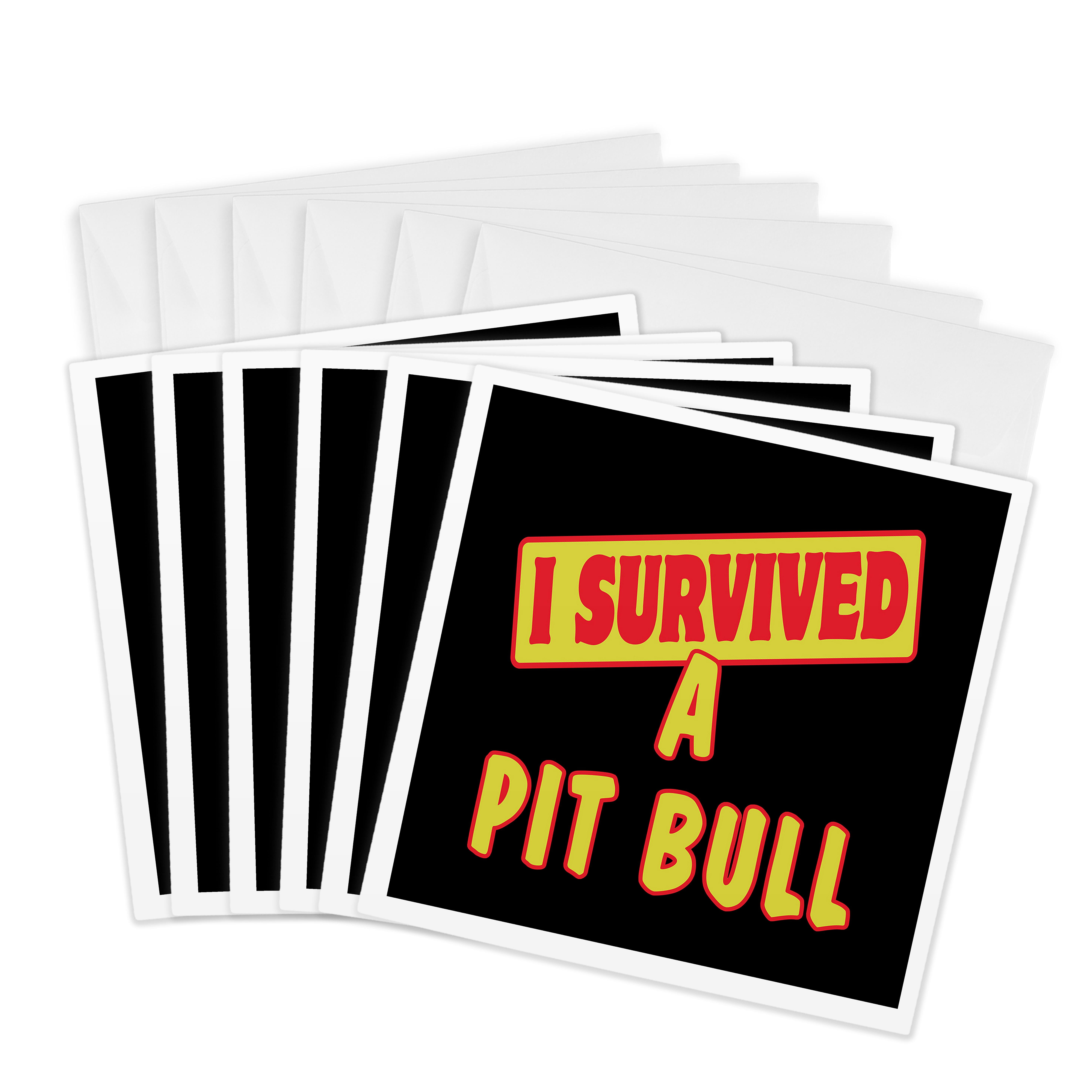 3drose, I Survived a Pit Bull Survial Pride and Humor Design, 6 ...