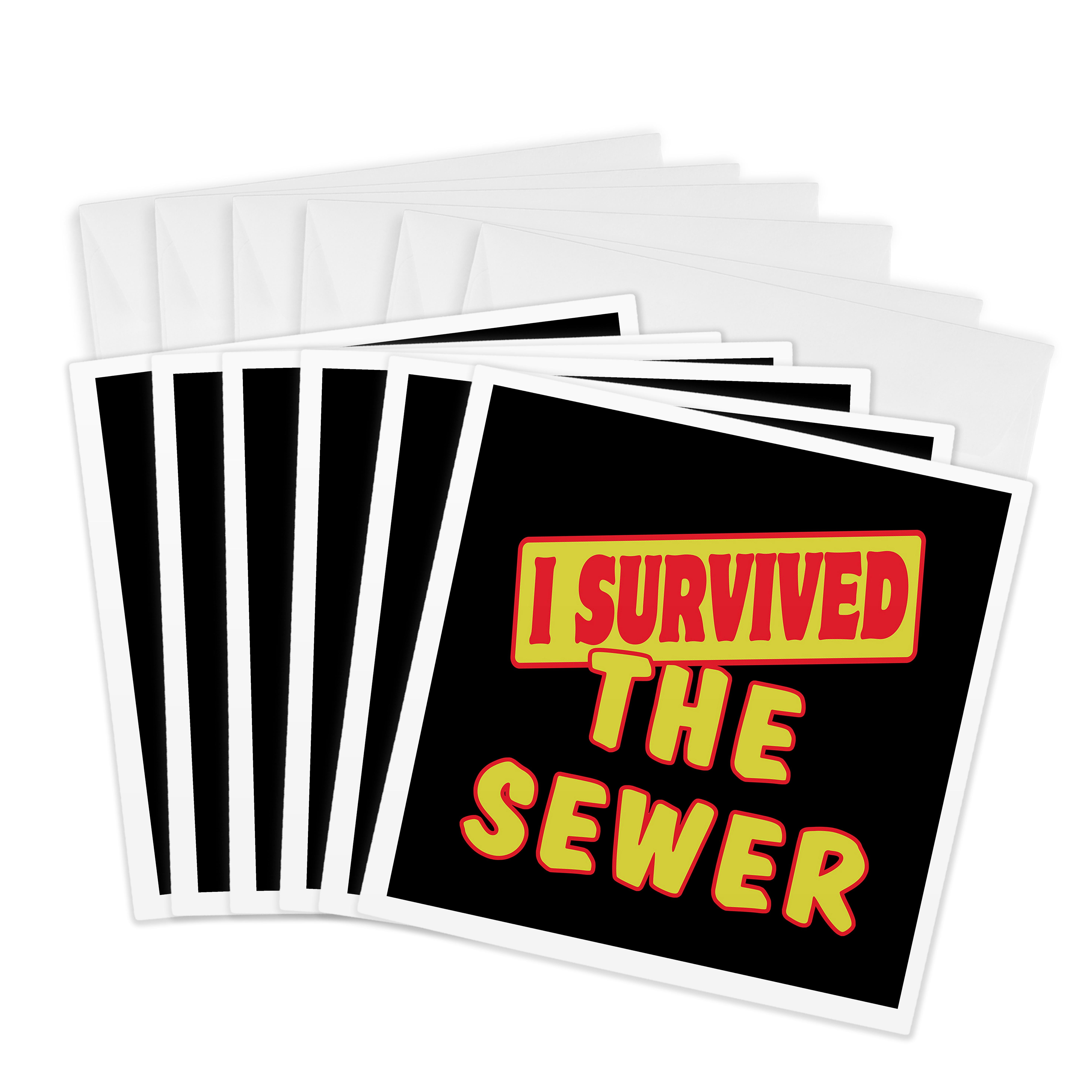 3drose, I Survived the Sewer Survial Pride and Humor Design, 6 Greeting ...