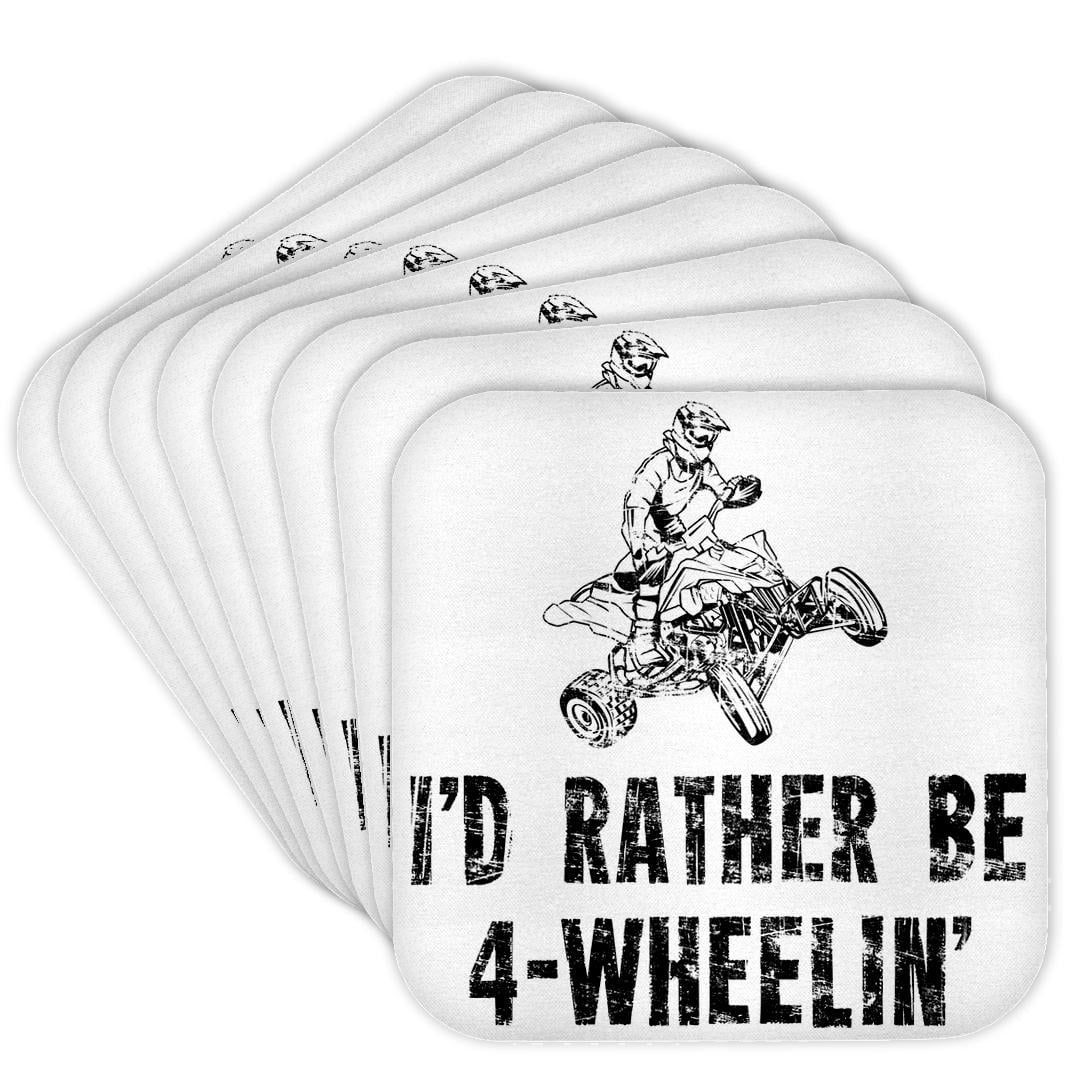 3drose, Id Rather Be Four Wheelin Cool Atv Design, Set of 8 Coasters ...